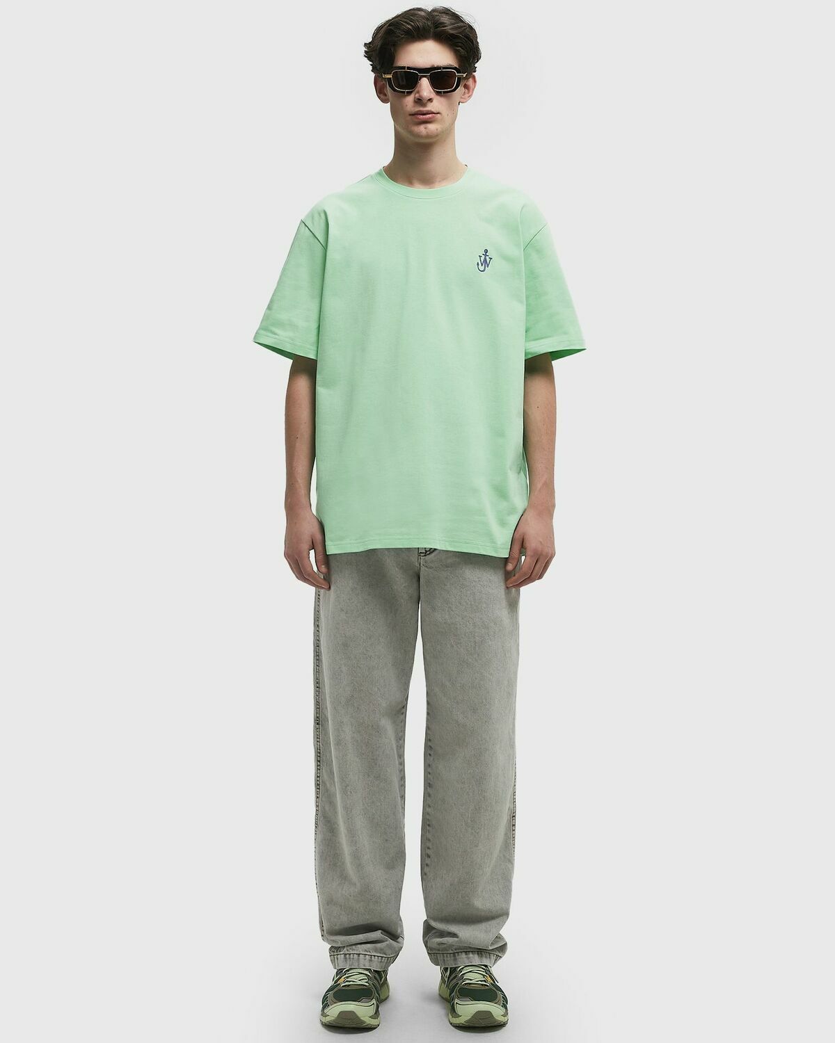 JW Anderson ANCHOR EMBROIDERY TEE Green Mens Shortsleefe JW Anderson