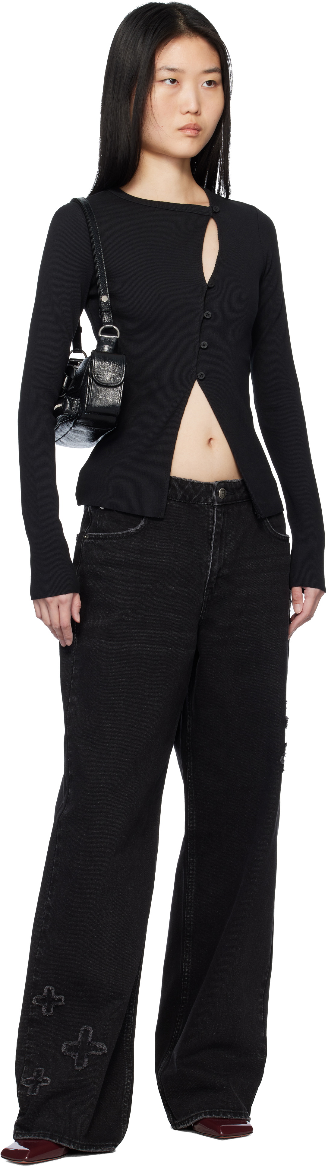 Ksubi Black Rework Long Sleeve Top Ksubi