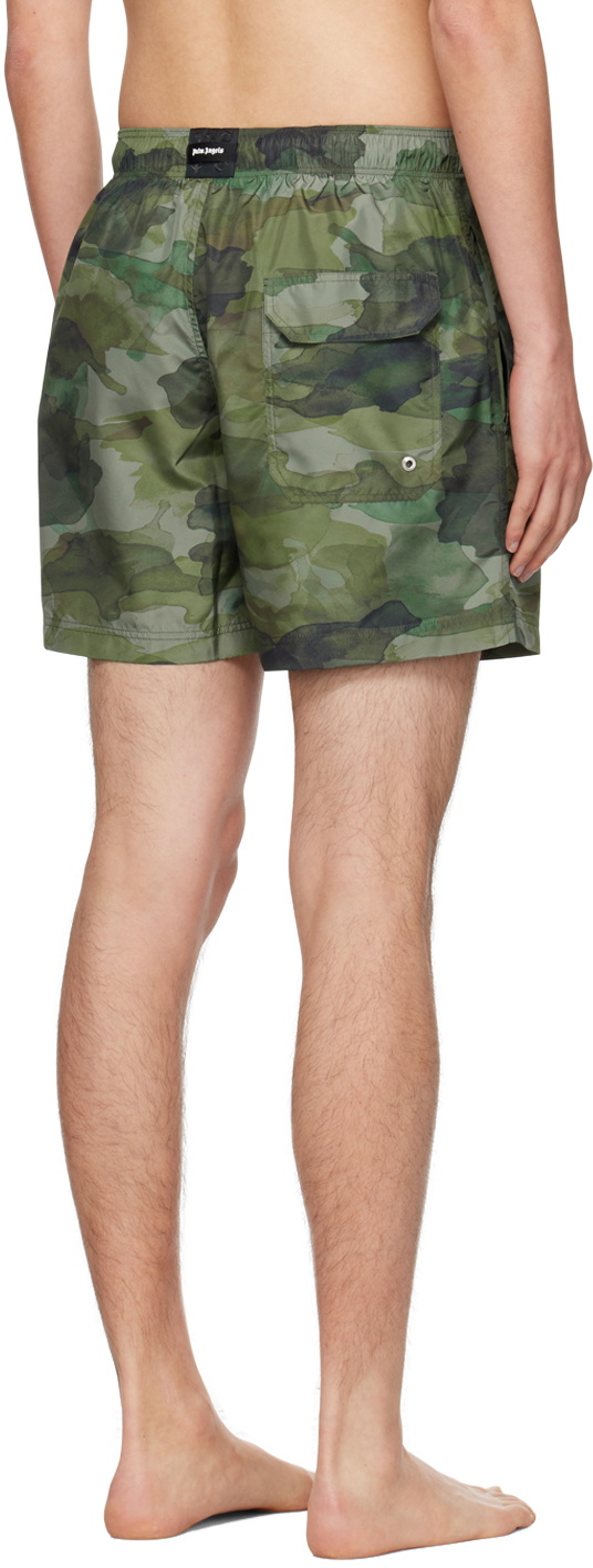 Palm Angels Green Seasonal Camo Swim Shorts Palm Angels