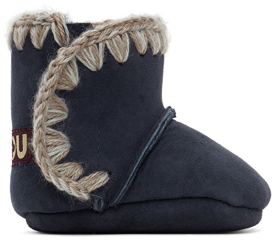 Mou Baby Navy Velcro Suede Pre-Walkers Mounser