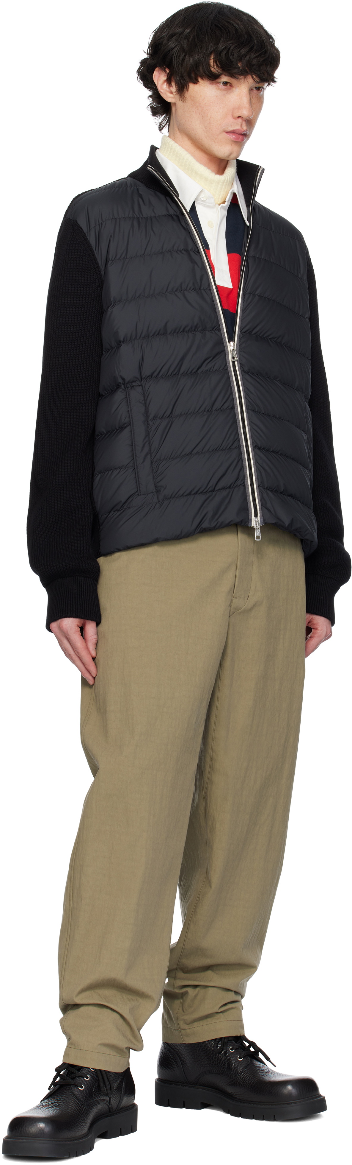 Moncler Black Padded Cotton Zip-Up Down Jacket Moncler