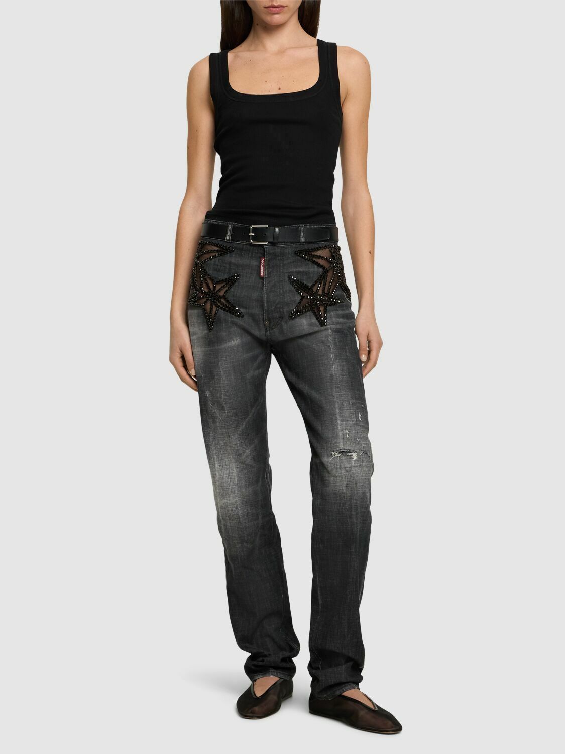 DSQUARED2 642 Embellished Stars High Rise Jeans Dsquared2