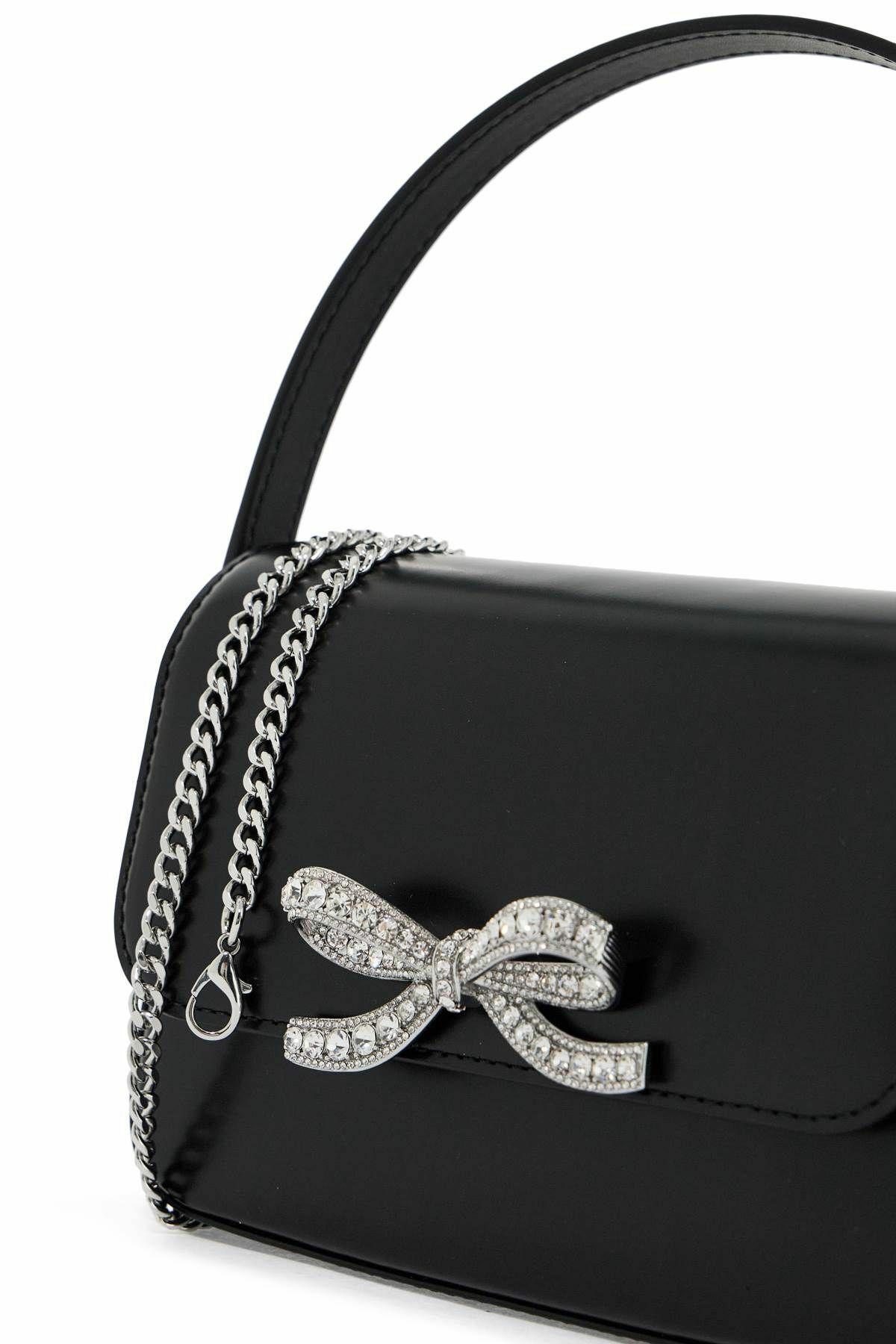 SELF PORTRAIT smooth leather micro handbag in 10 words Black Self-Portrait