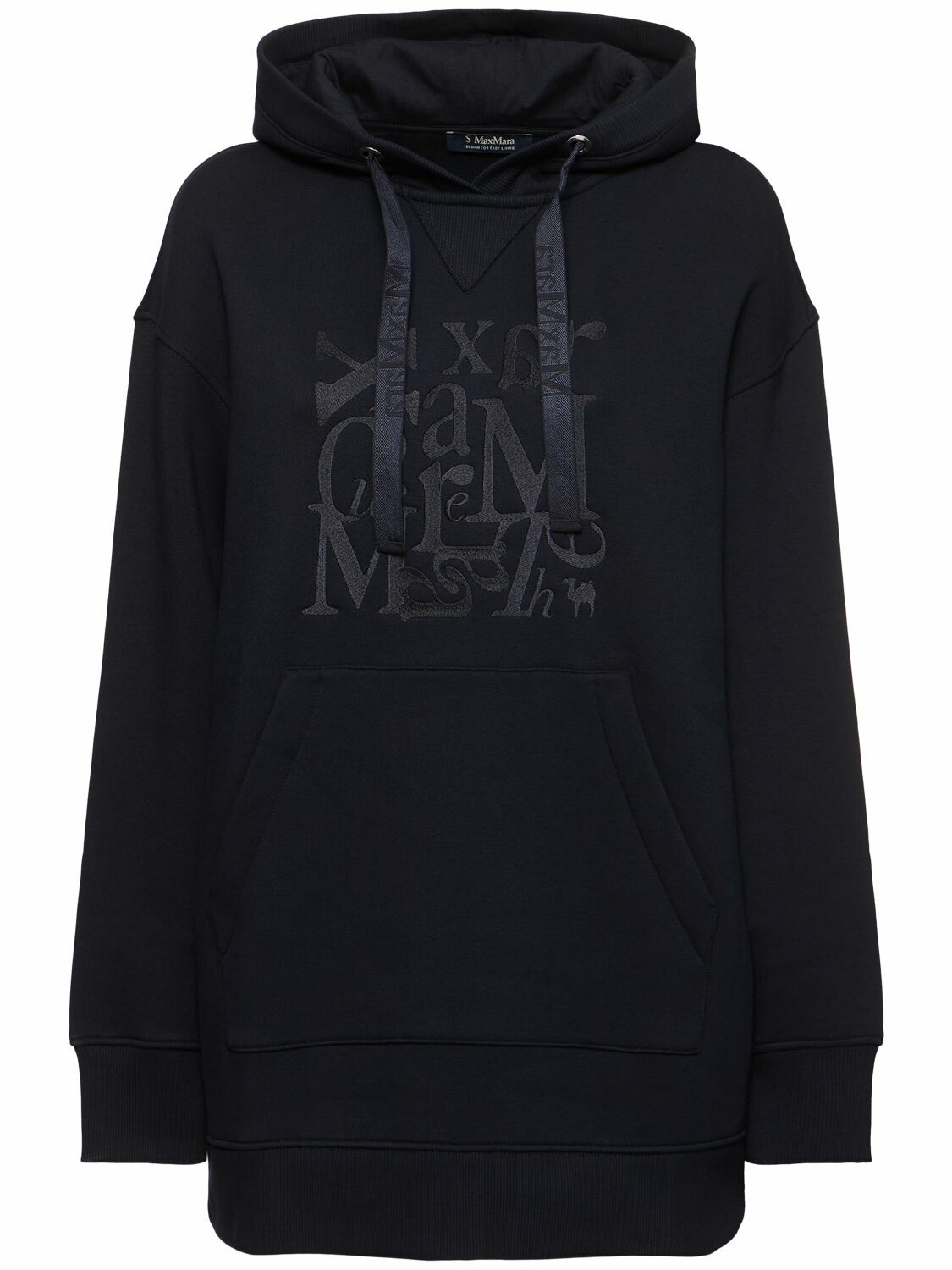 'S MAX MARA Musa Jersey Logo Oversized Hoodie S Max Mara