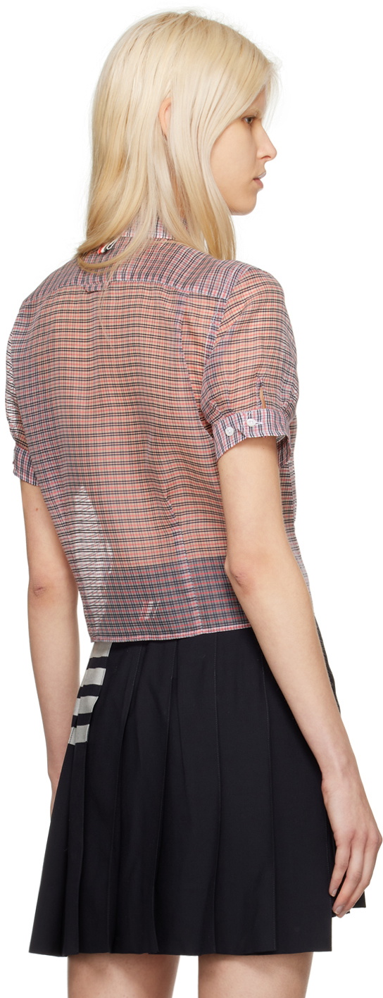 Thom Browne Blue & Red Checked Blouse Thom Browne