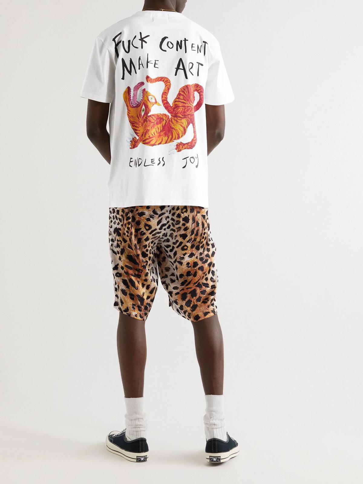 Endless Joy - Printed Cotton-Jersey T-Shirt - White Endless Joy