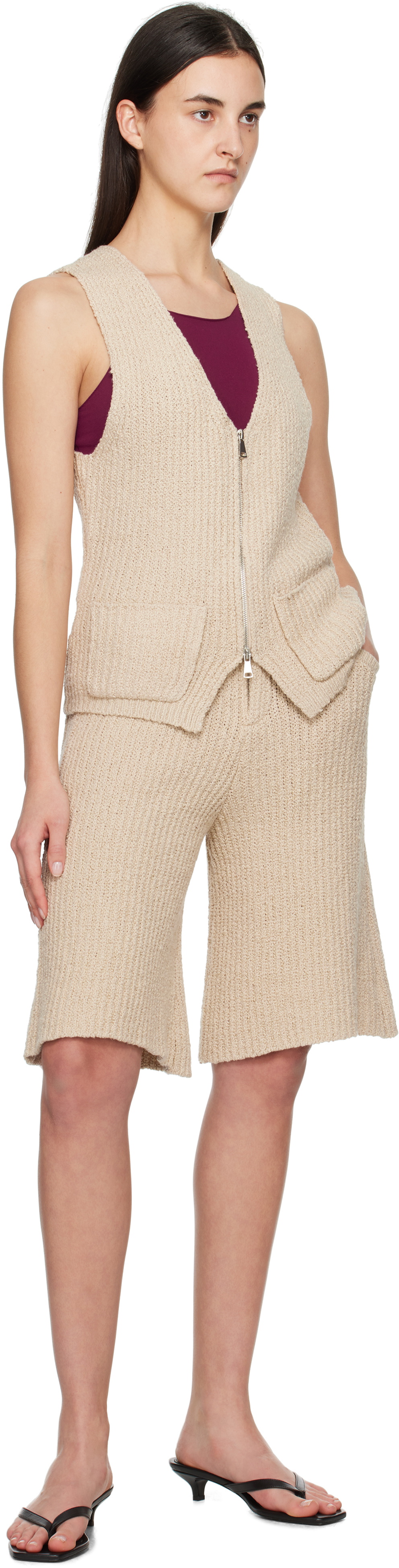 Aya Muse Beige Cae Shorts Aya Muse