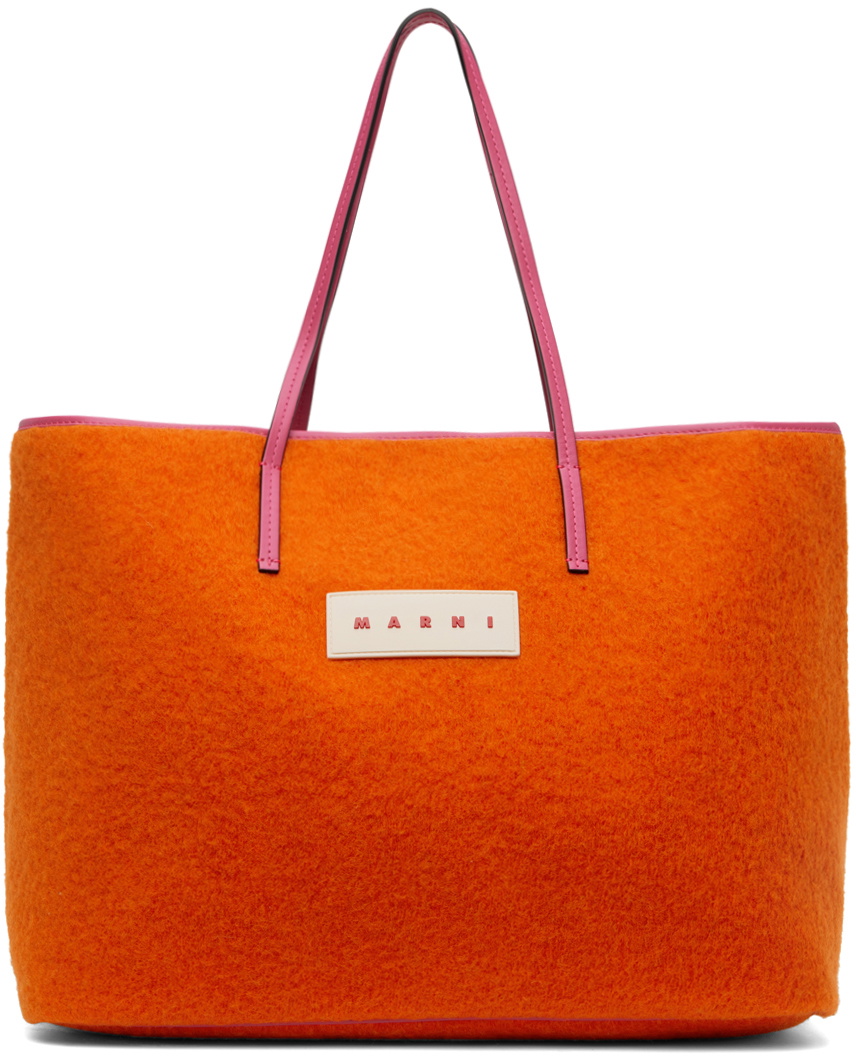 Marni Orange Reversible Small Janus Tote Marni