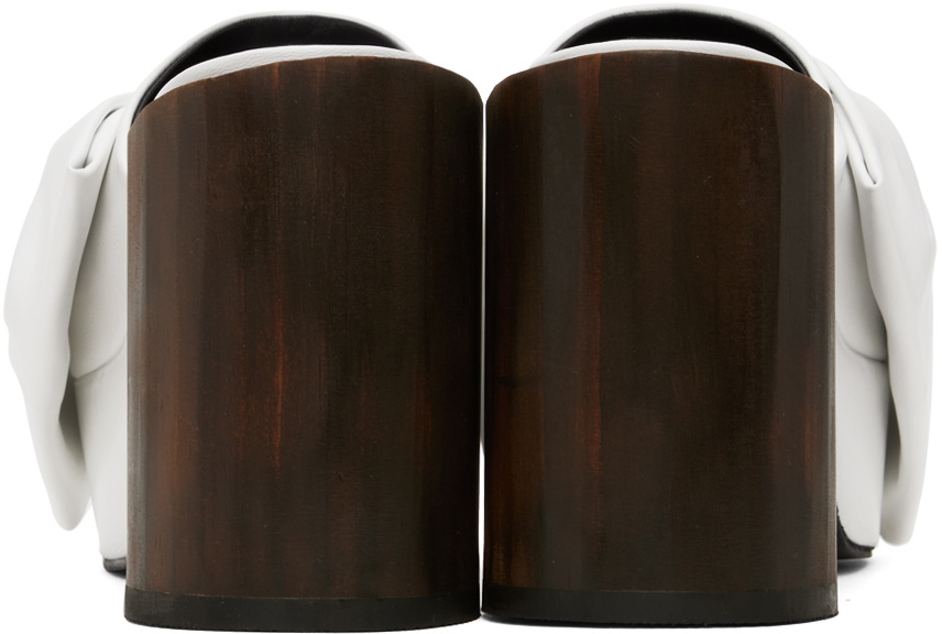 Pushbutton White Ribbon Platform Heels Pushbutton