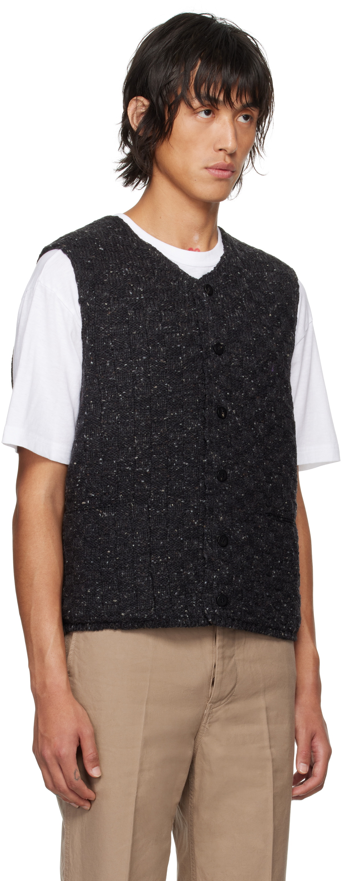 visvim Gray Knit Reversible Vest Visvim