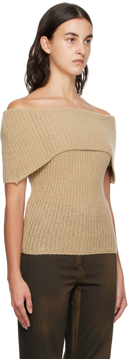 Gimaguas Beige Fuzzy Sweater Gimaguas