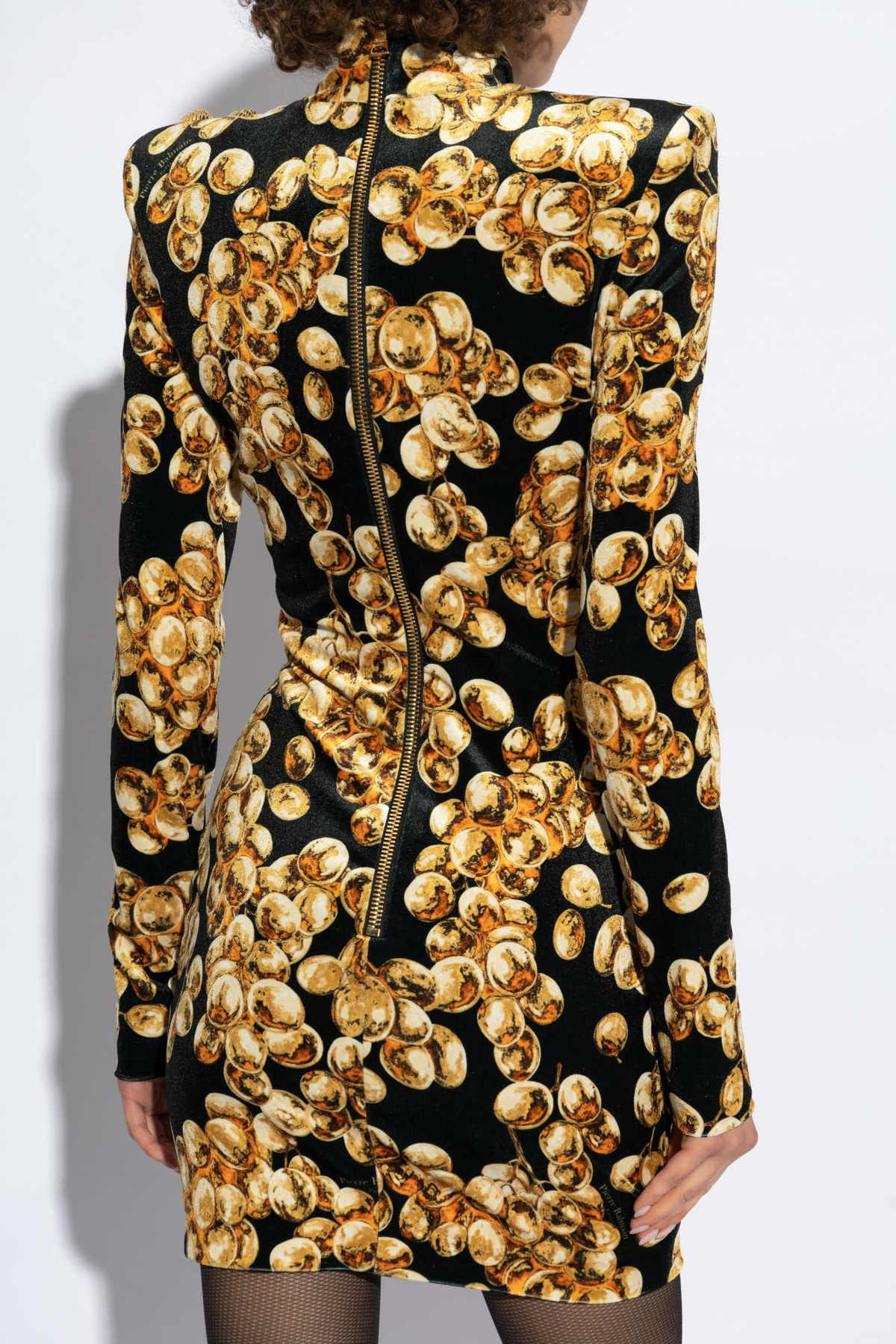 Balmain Velvet Dress With Stand-up Collar Balmain