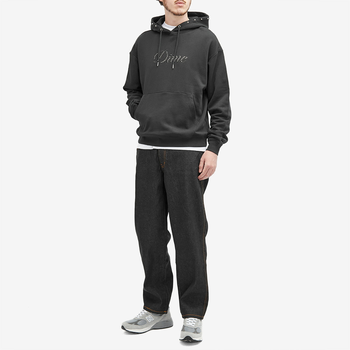 Dime Men's Cursive French Terry Hoodie in Black Dime