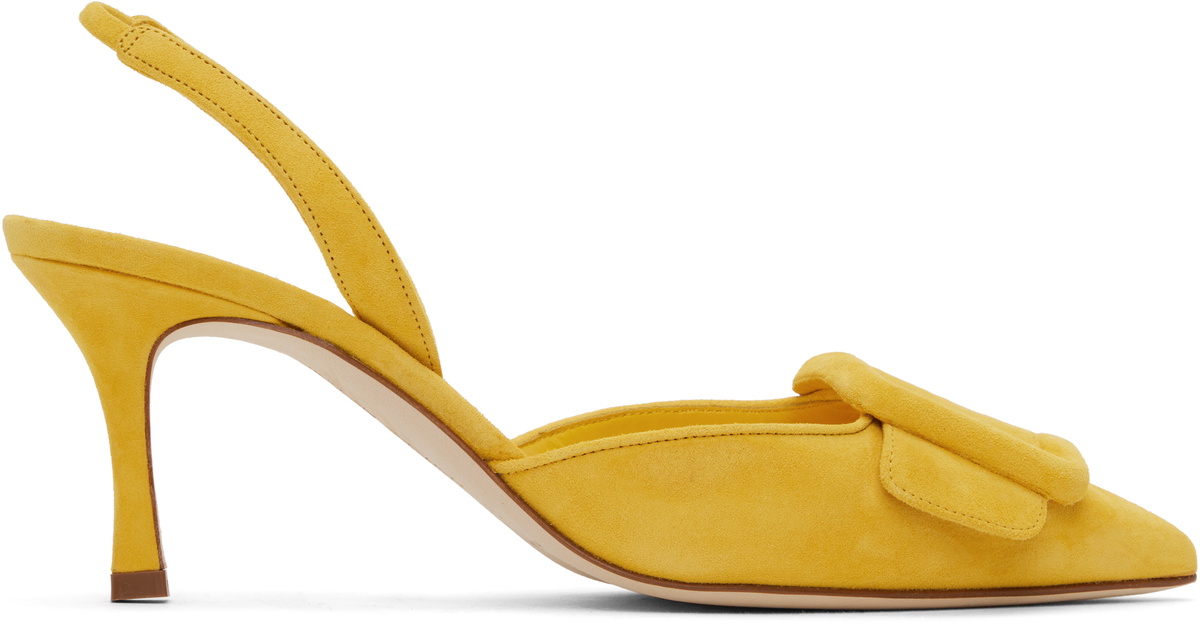 Manolo Blahnik Yellow Maysli Heels Manolo Blahnik