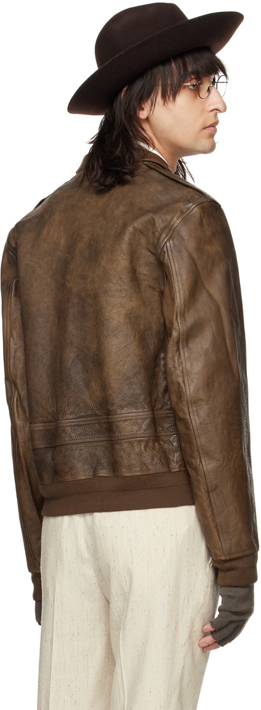 Ralph Lauren Purple Label Brown Ridley Leather Bomber Jacket Ralph ...