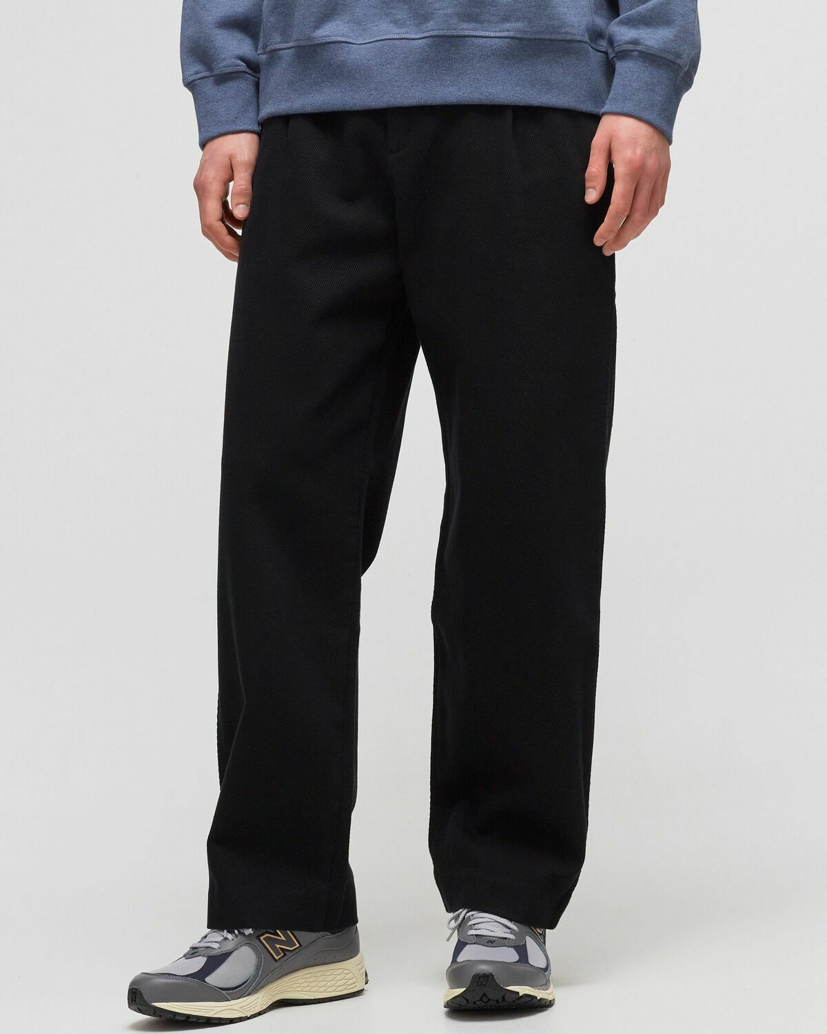 Wood Wood Aaren Dry Twill Trousers Black - Mens - Casual Pants Wood Wood