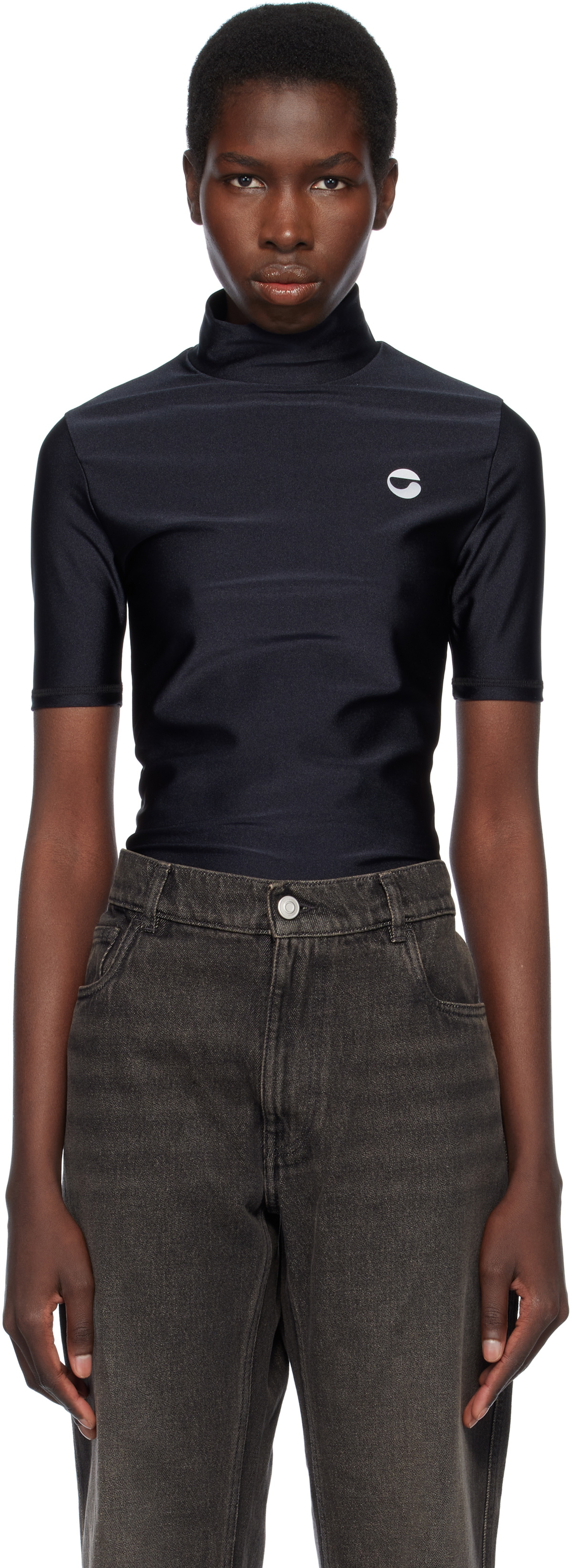 Coperni Black High Neck Fitted Top Coperni