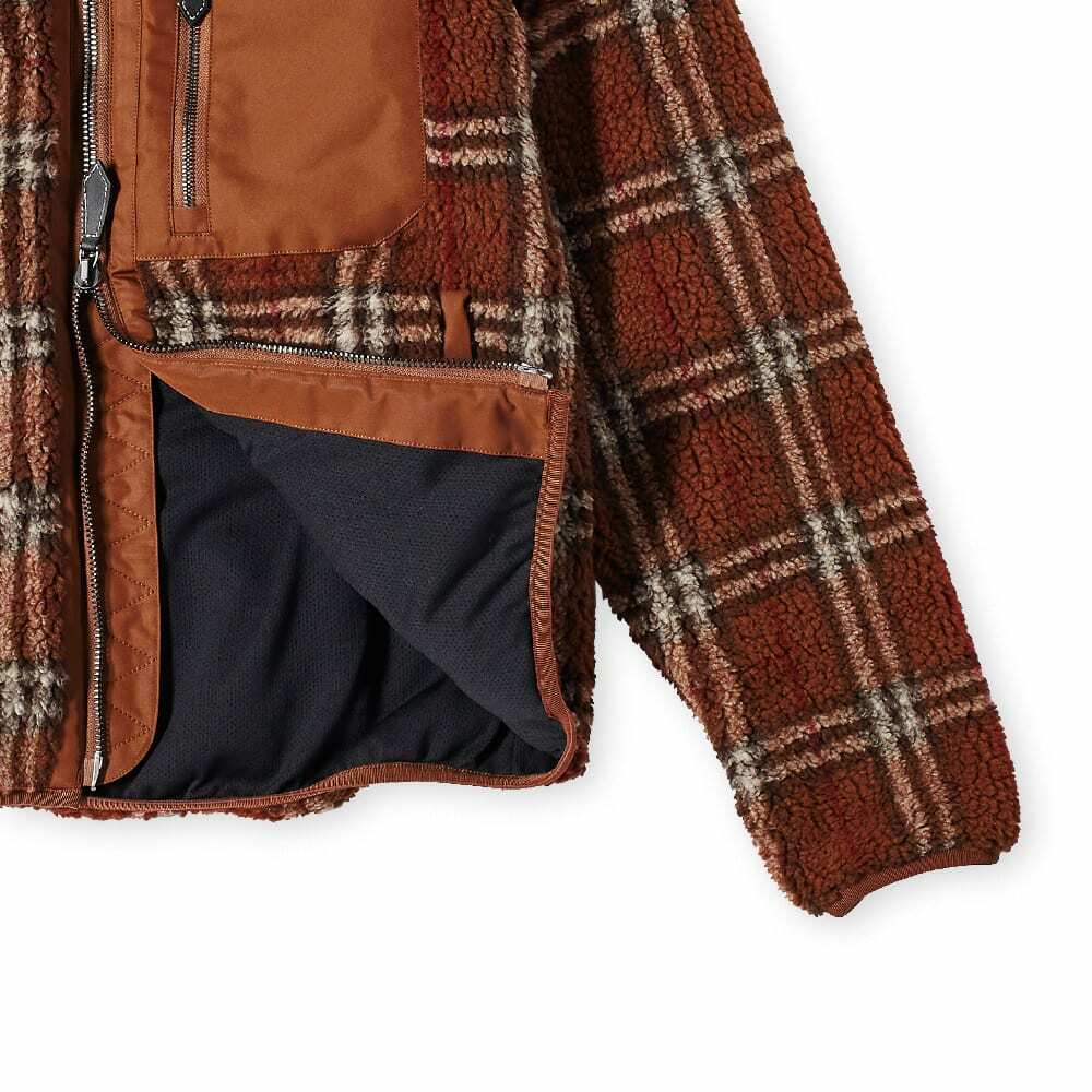 Burberry Men's Dorian Check Fleece Jacket in Dark Birch Brown Burberry