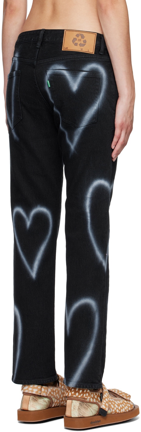Doublet Black Zip-Up Jeans Doublet