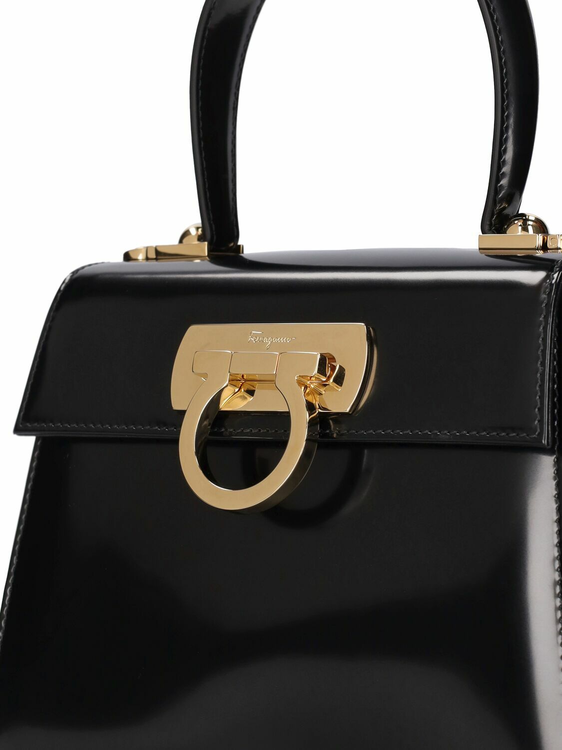 FERRAGAMO - Iconic Leather Top Handle Bag Salvatore Ferragamo