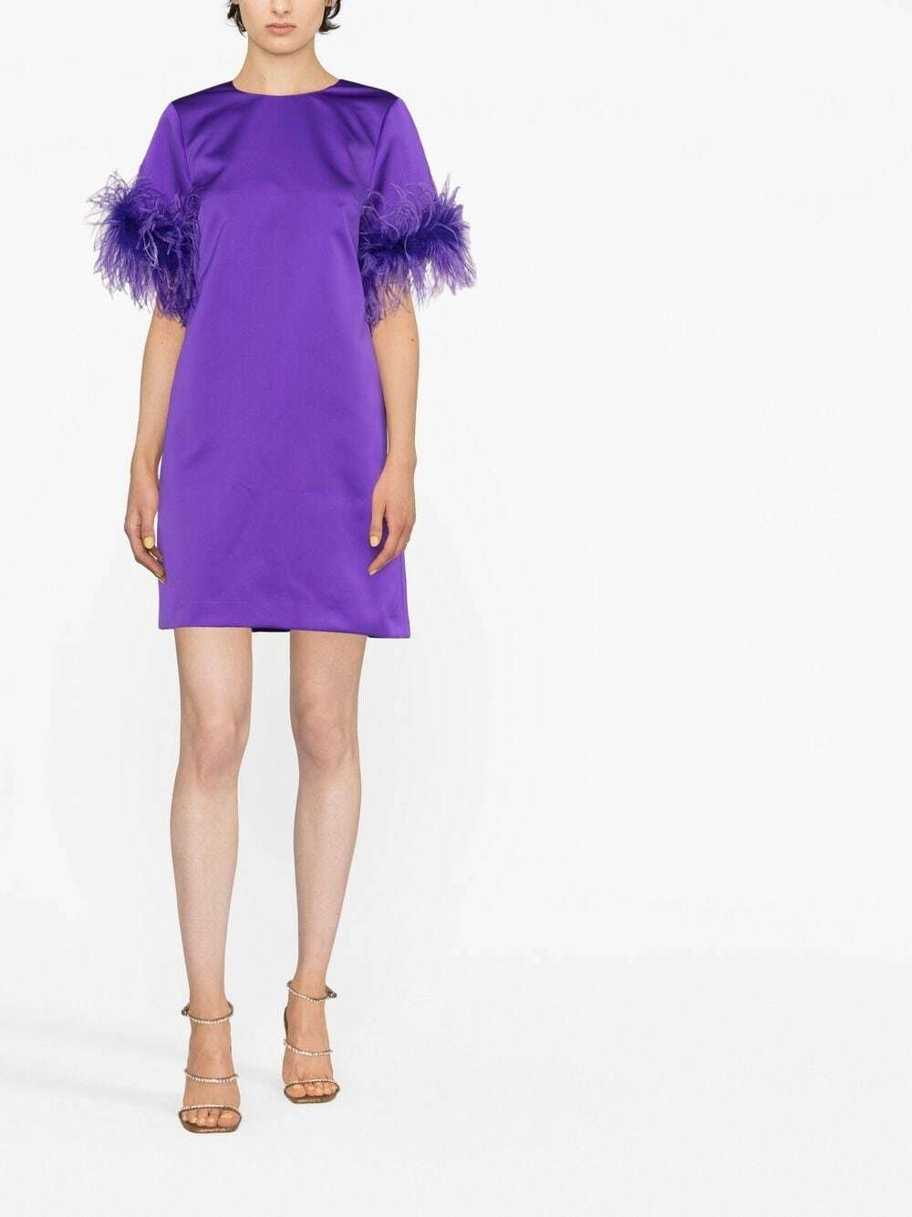 PAROSH - Feathered Mini Dress Parosh