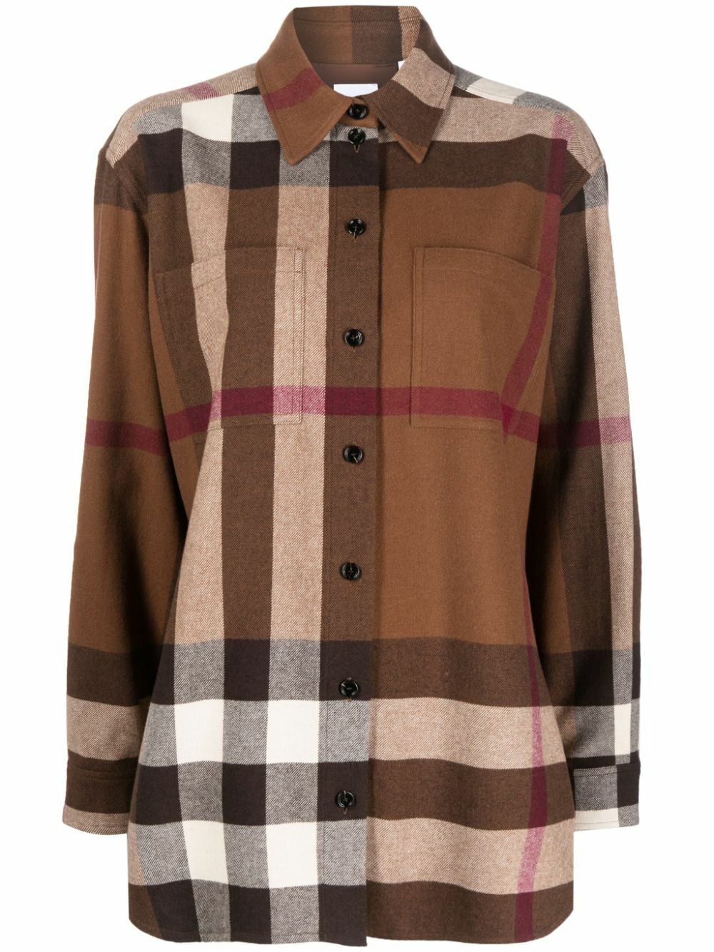 BURBERRY - Check Motif Wool Shirt Burberry