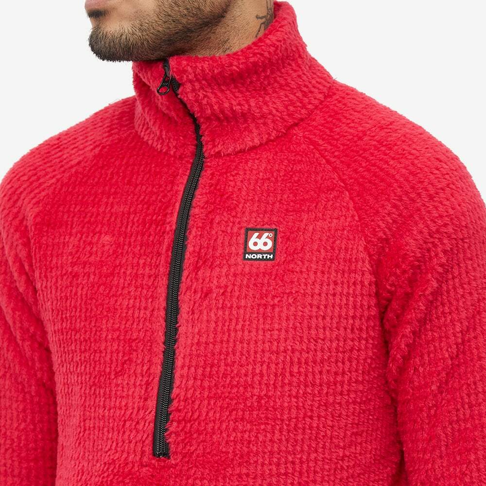 66° North Men's Hrannar Alpha Quarter Zip Fleece Jacket in Bright Red ...