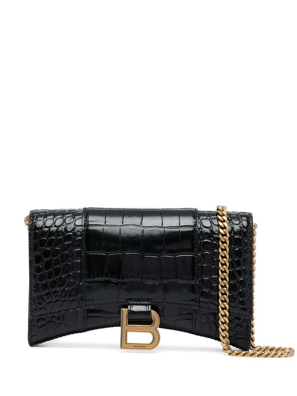BALENCIAGA - Hourglass Leather Wallet On Chain Balenciaga