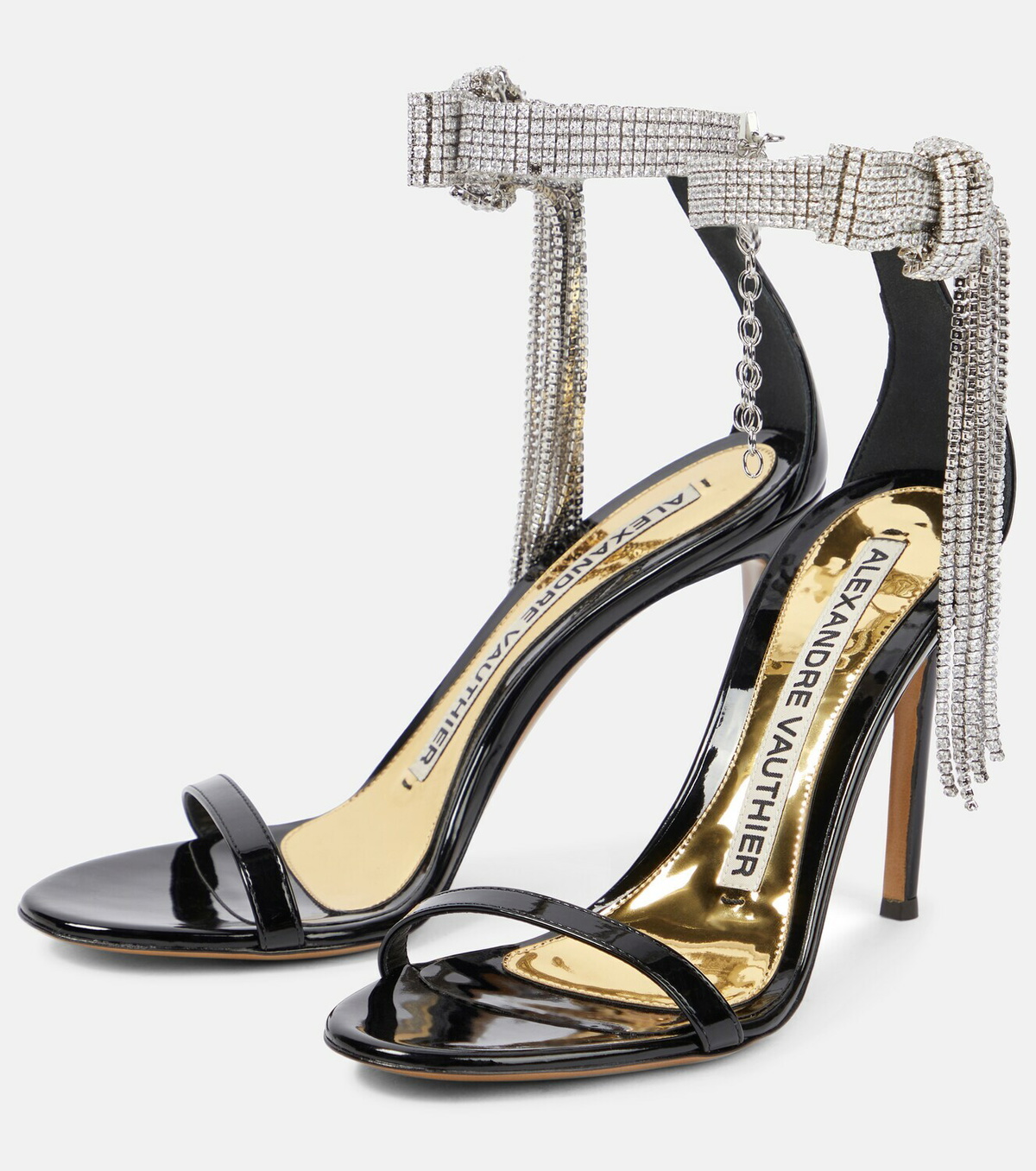 Alexandre Vauthier - Crystal-embellished patent leather sandals ...