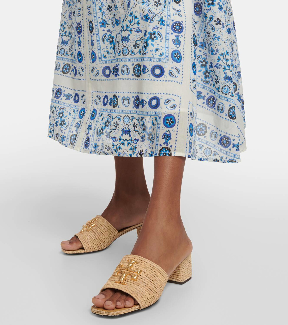 Tory Burch Elanor raffia mule sandals Tory Burch