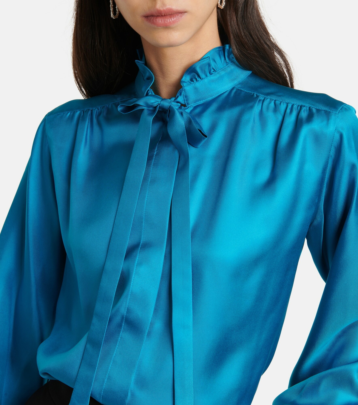 Max Mara - Lindsey tie-neck silk twill shirt Max Mara
