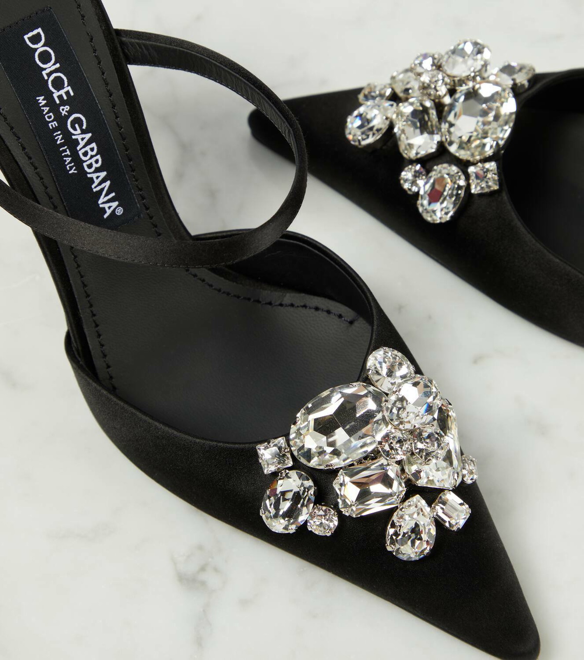 Dolce&Gabbana Crystal-embellished satin mules Dolce & Gabbana