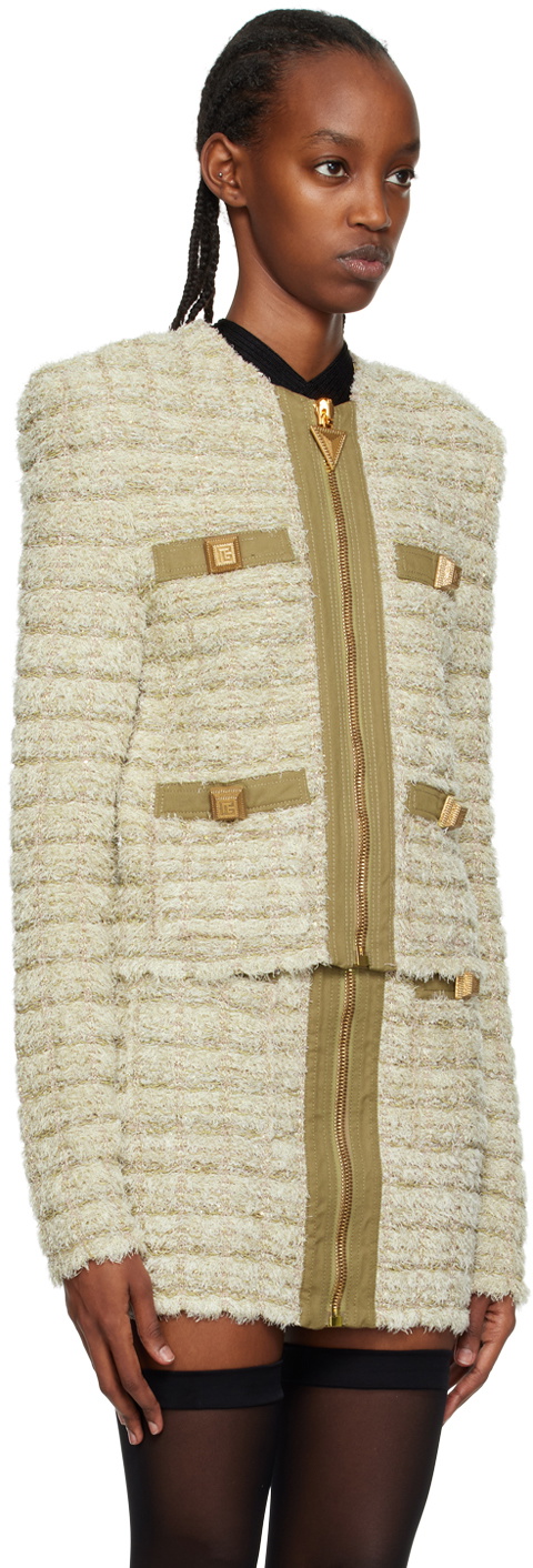 Balmain Beige Zip Jacket Balmain