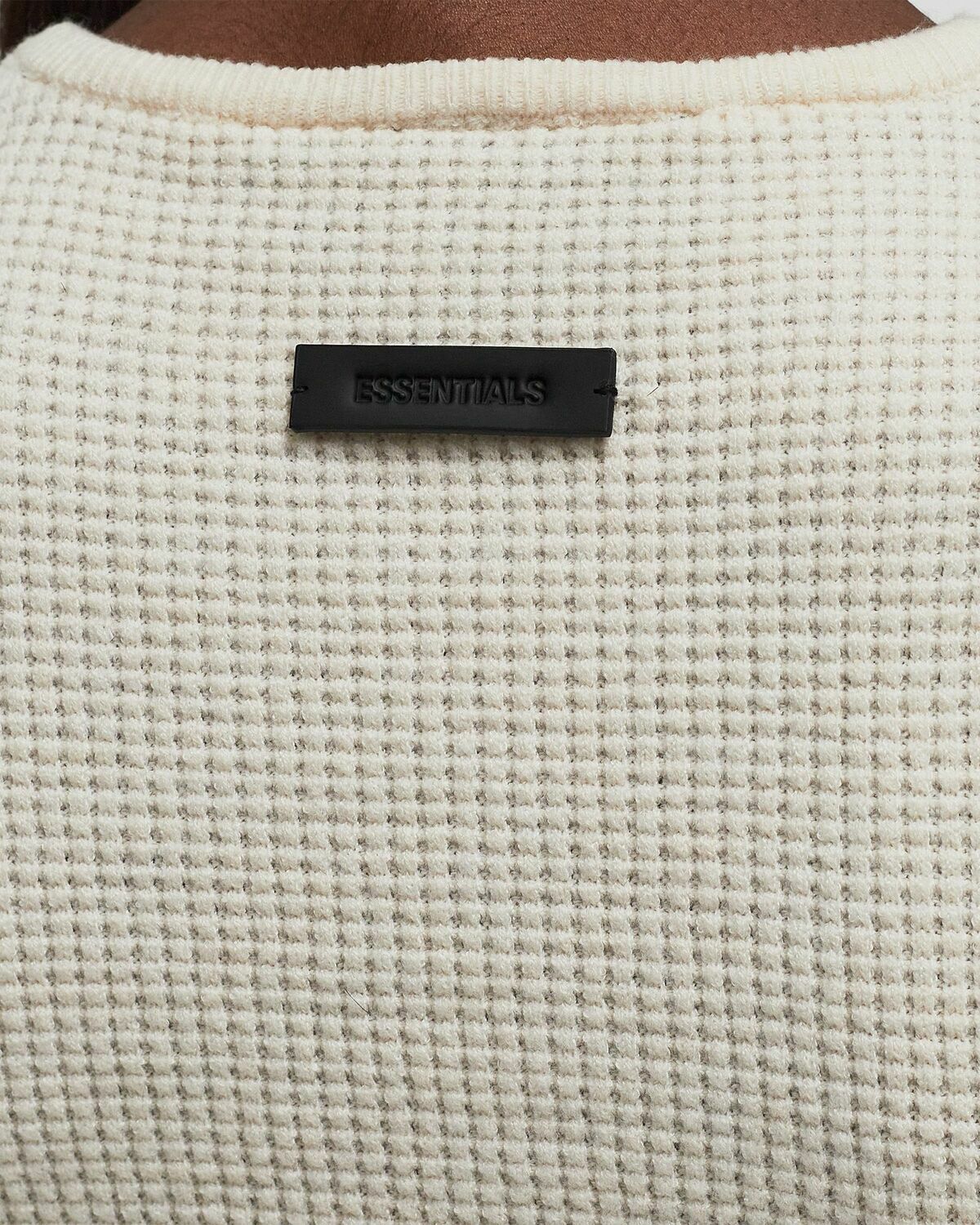 Fear of God Essentials WAFFLE FITTED LONG SLEEVE SWEATER Beige Womens ...