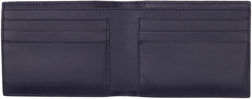 Ferragamo Navy Pinched Seam Wallet Salvatore Ferragamo