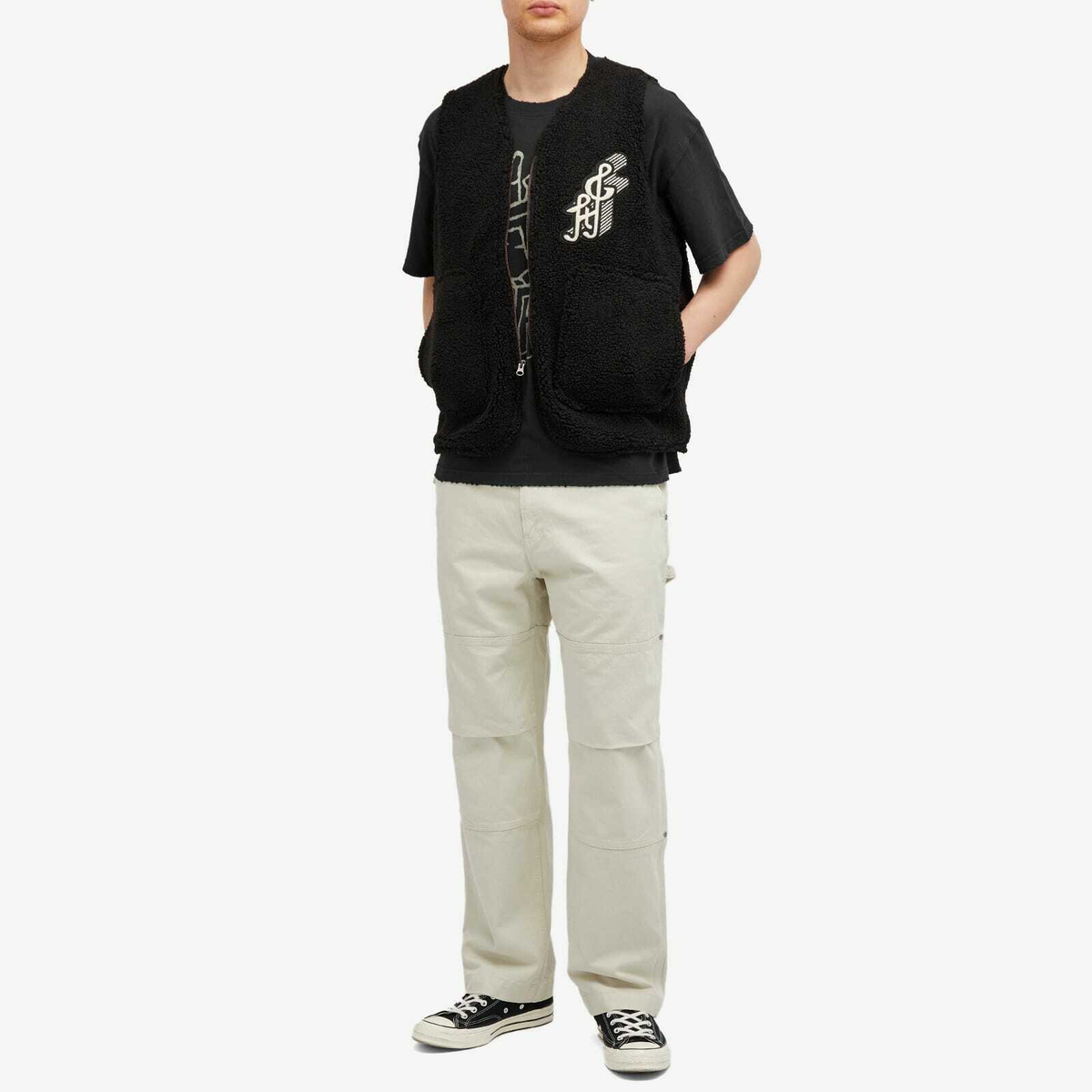 Honor the Gift Men's Teddy Notes Fleece Vest in Black Honor the Gift