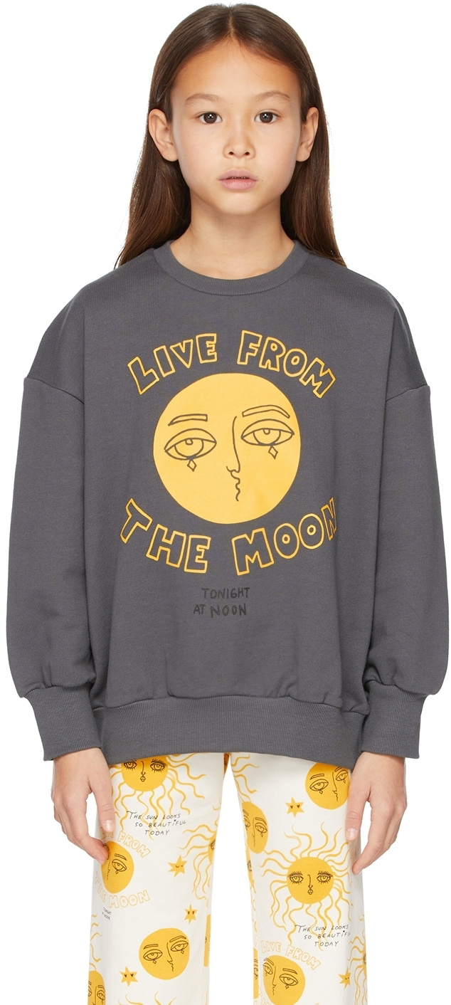 Mini Rodini Kids Grey Moon Sweatshirt Mini Rodini
