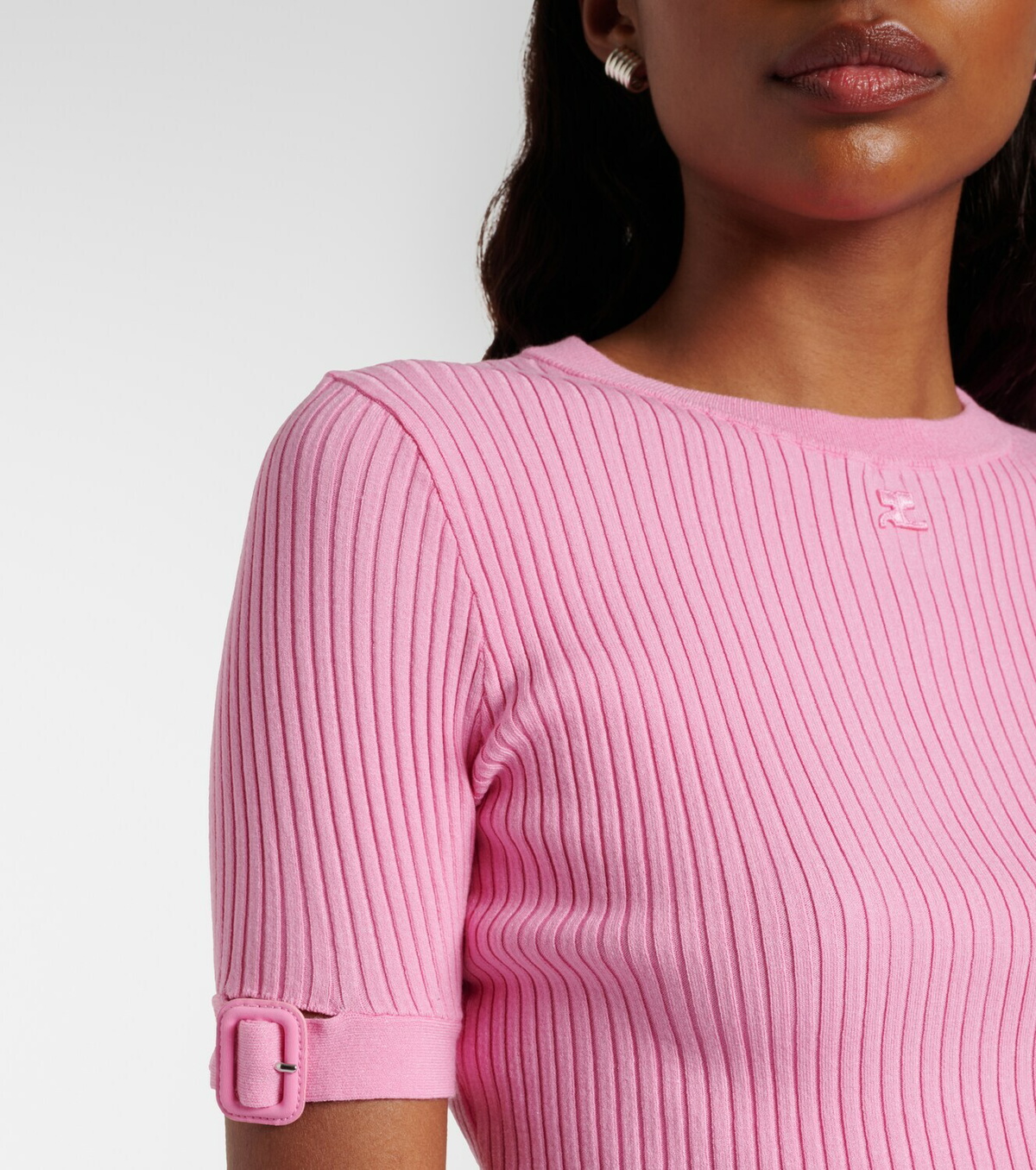 Courrèges Logo ribbed-knit crop top Courreges