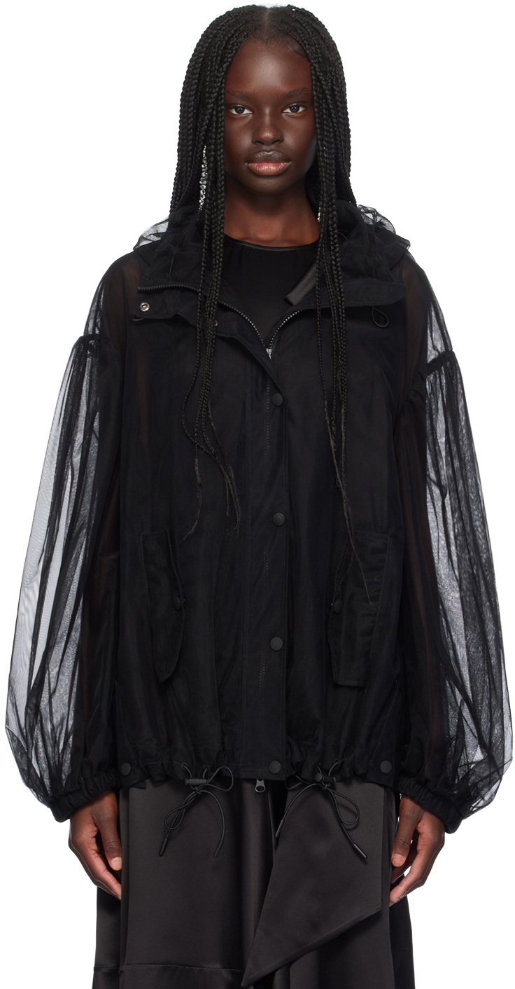 Simone Rocha Black Puff Sleeve Trapeze Jacket Simone Rocha