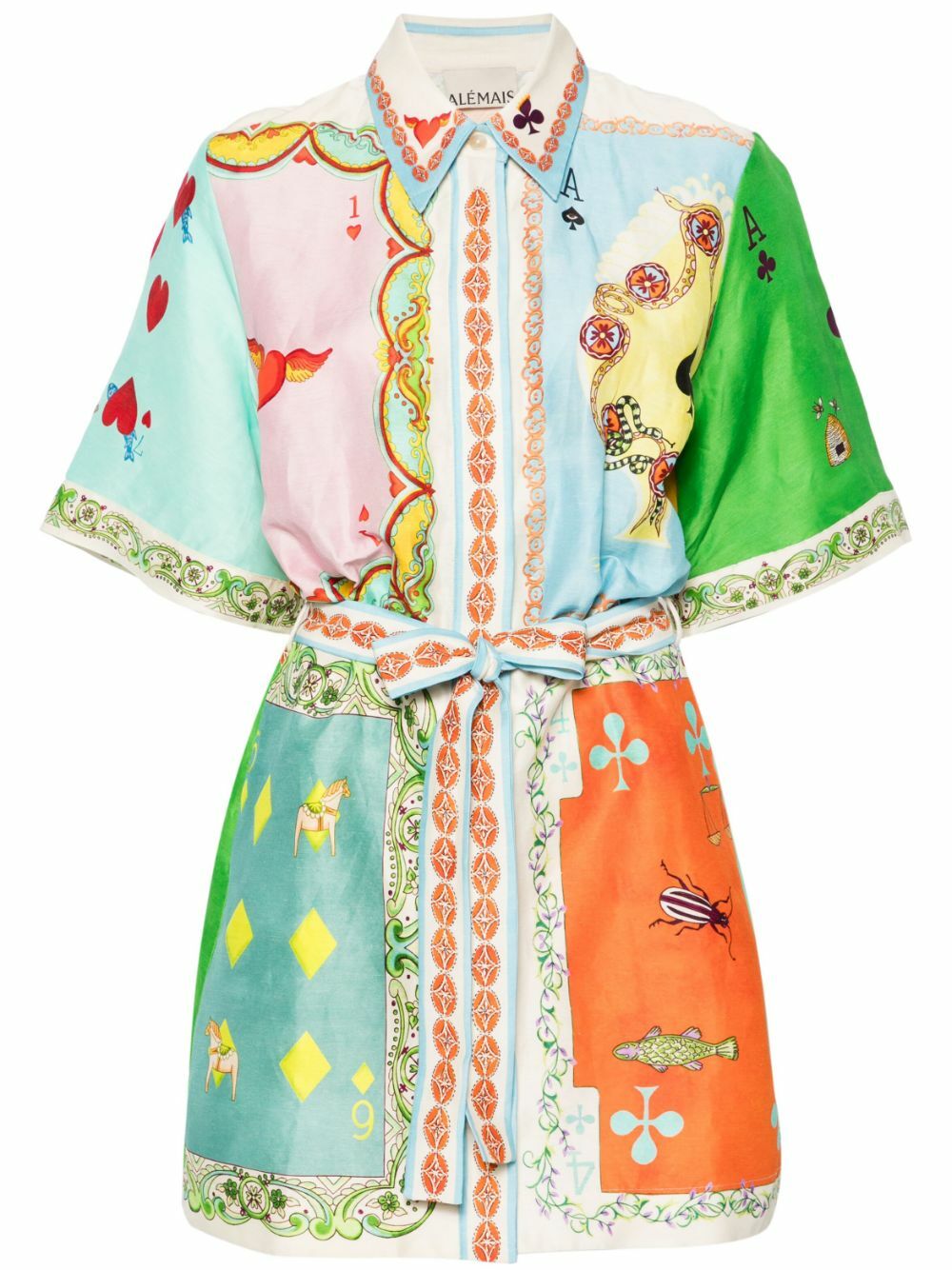 ALEMAIS Blue Rummy Mini Shirt Dress ALÉMAIS