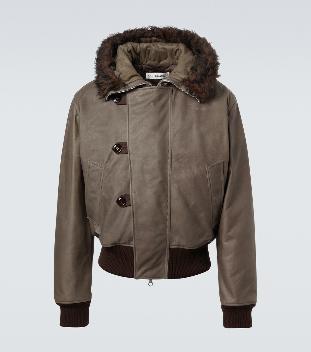 Our Legacy Compel shearling-trimmed leather jacket Our Legacy
