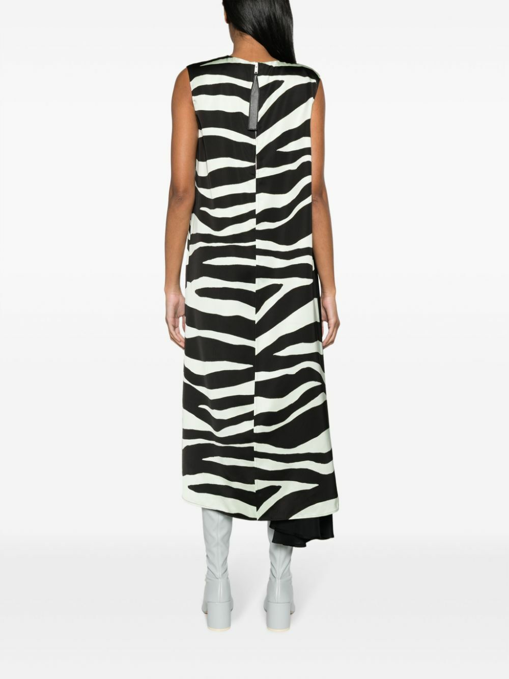 Jil Sander Black Zebra-Print Midi Dress Jil Sander