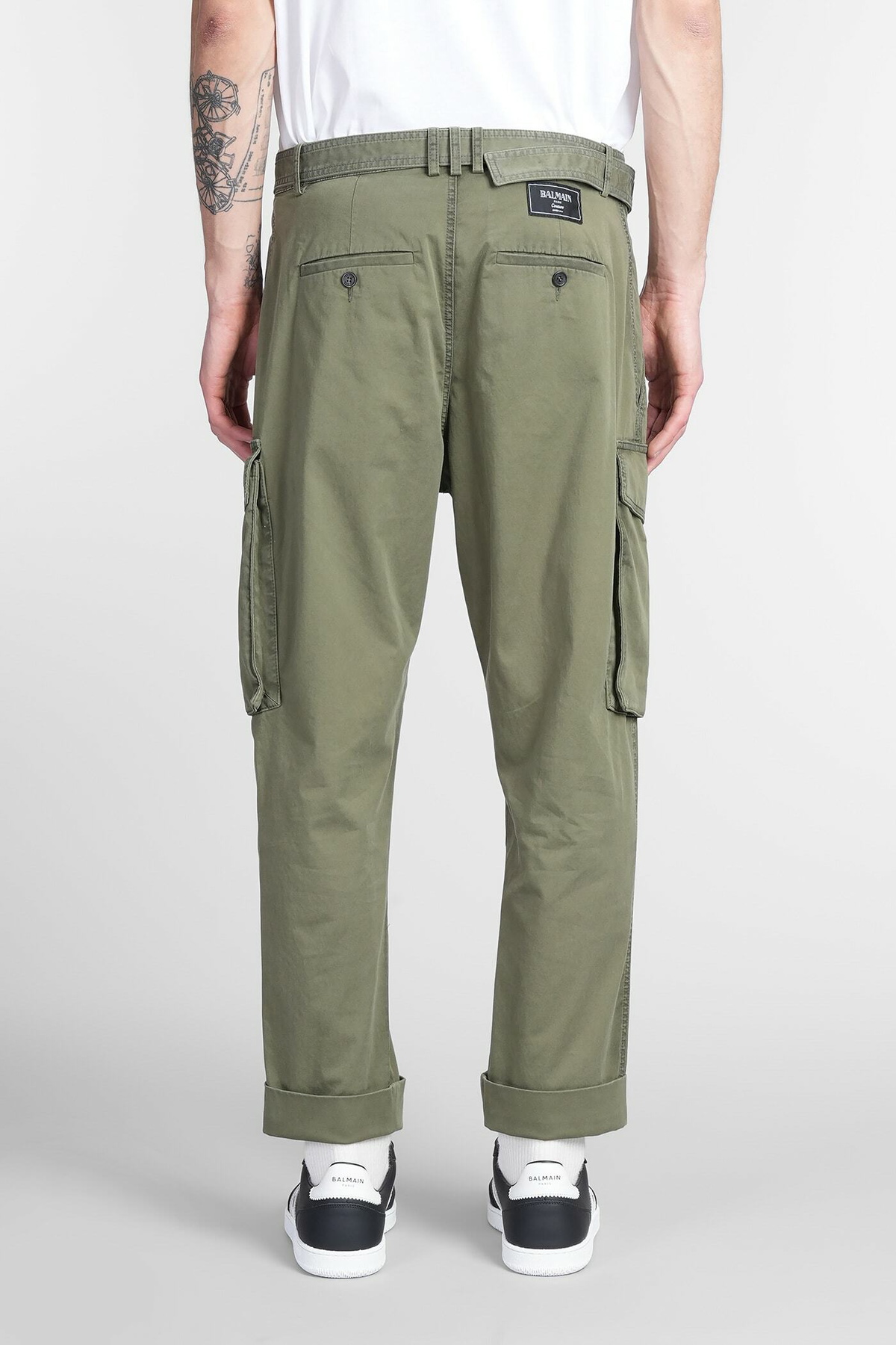 Balmain Pants In Khaki Cotton Balmain