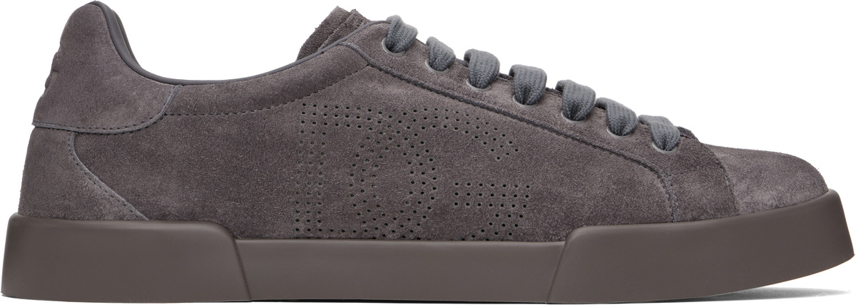 Dolce&Gabbana Gray Calfskin Strobel Portofino Light Sneakers Dolce ...