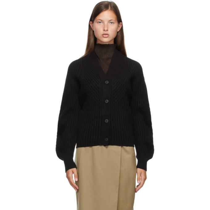 LOW CLASSIC Black Whole Garment Cardigan Low Classic