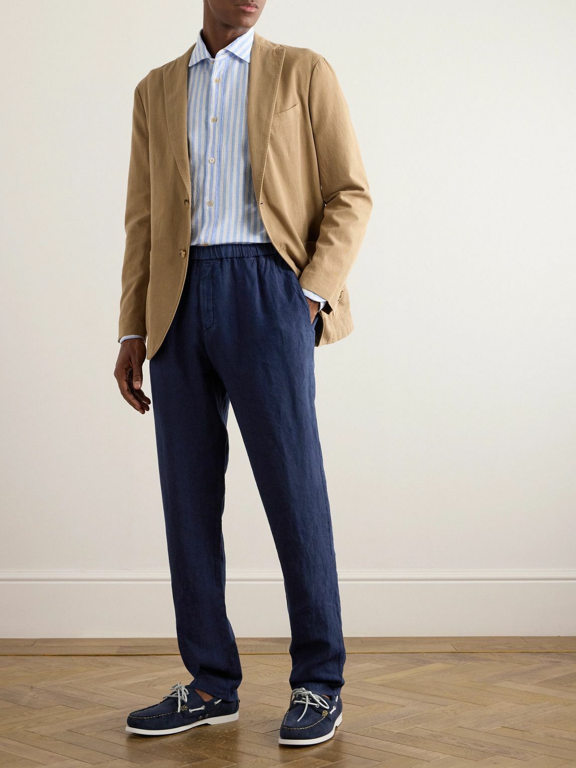Boglioli - Straight-Leg Linen Trousers - Blue Boglioli