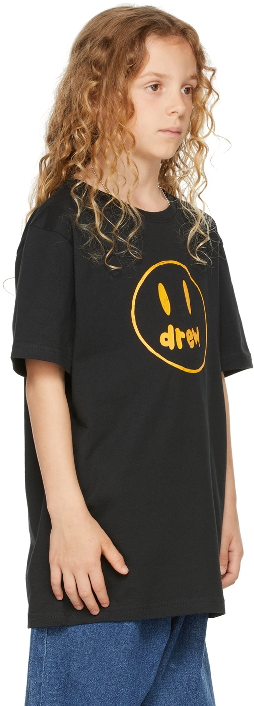 drew house SSENSE Exclusive Kids Black Painted Mascot T-Shirt drew house