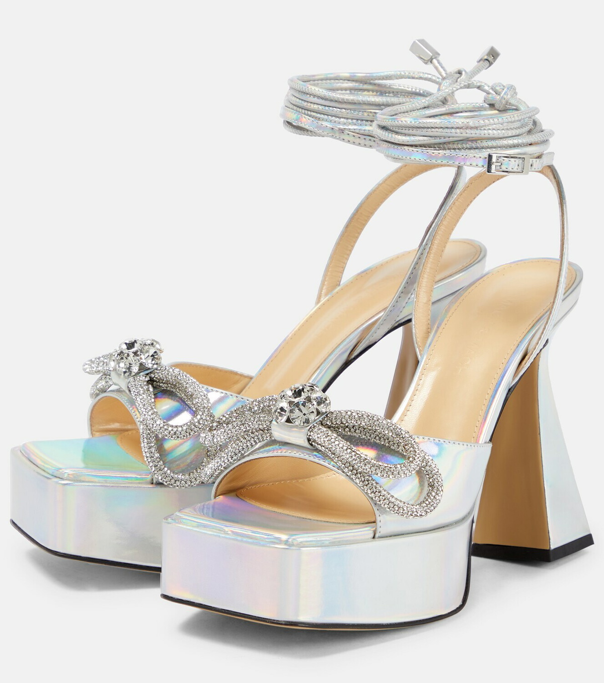 Mach & Mach - Double Bow embellished platform sandals MACH & MACH