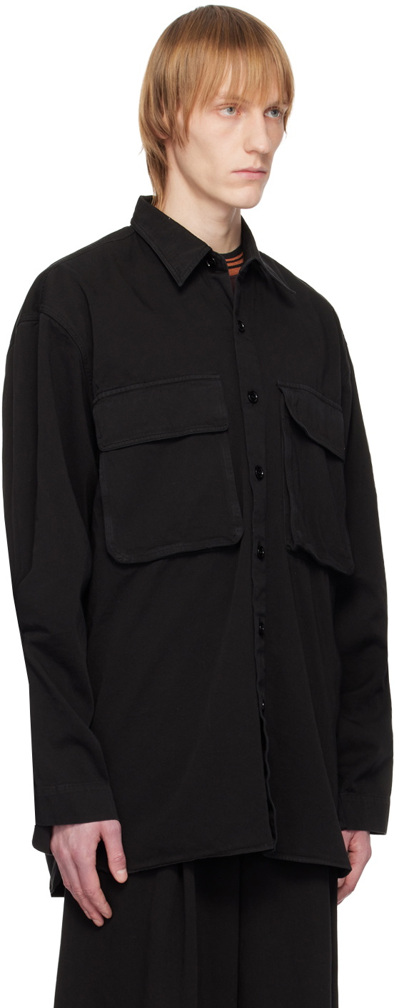 Dries Van Noten Black Velcro Tab Shirt Dries Van Noten