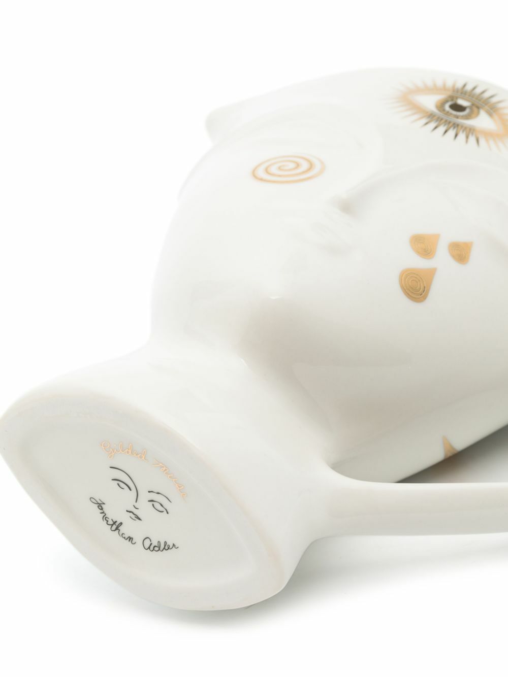 Jonathan Adler White Gilded Giuliette Porcelain Pitcher Jonathan Adler